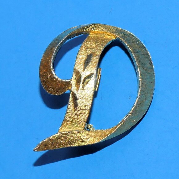 Mamselle | Jewelry | Vintage Mamselle Letter D Brooch Pin Initial ...